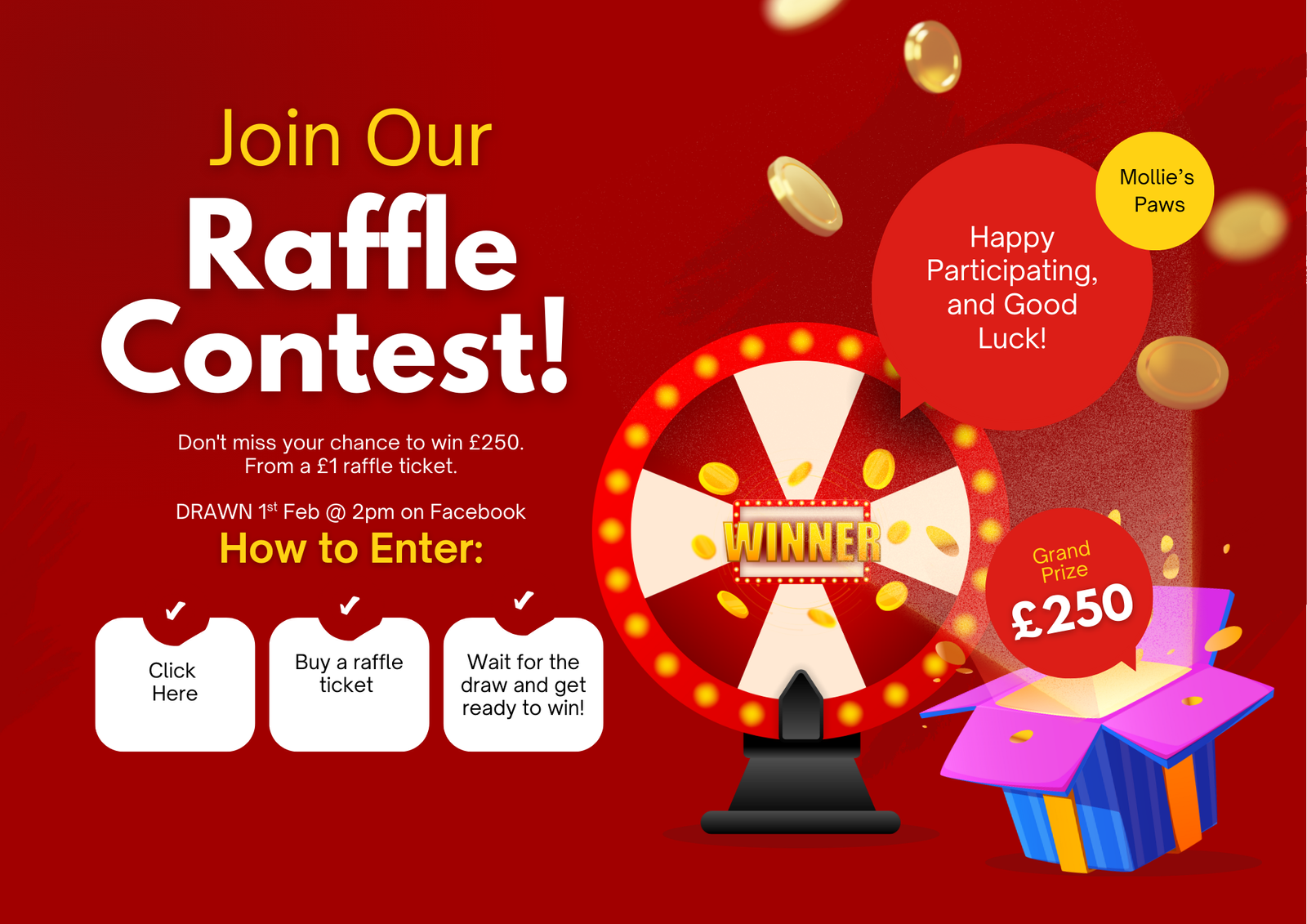 £200 Cash Raffle | Mollie's Paws